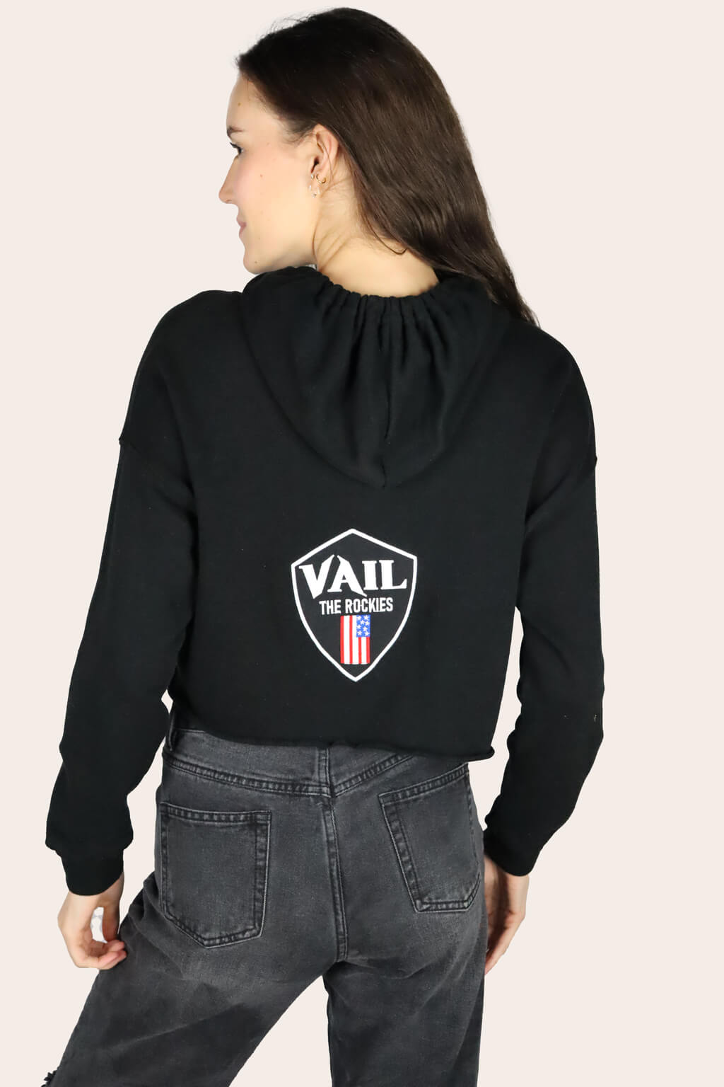 Vail - Black Cropped Hoodie - Women – Ferdinandbareapparel.com